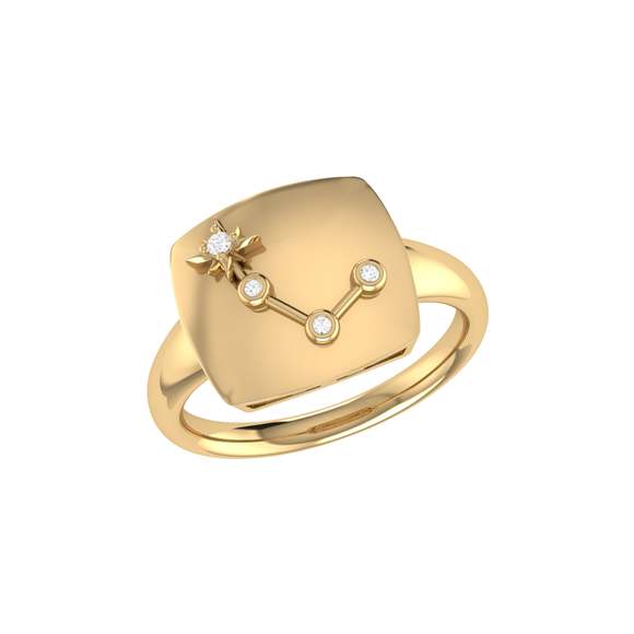 Monary | Jewelry | Aries Ram Diamond Constellation Signet Ring In 4kyg ...
